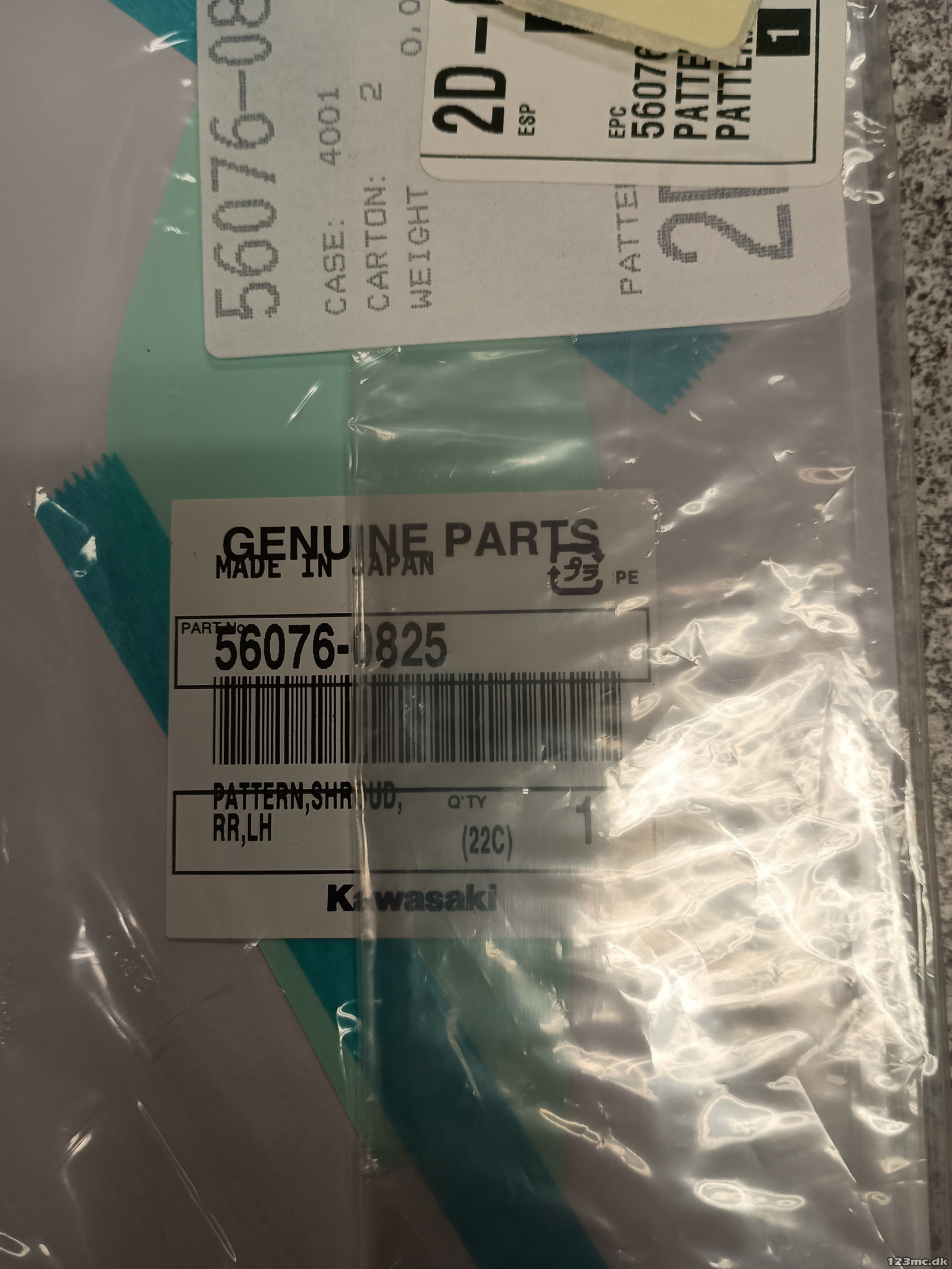 Kawasaki staffering, PATTERN,SHROUD,RR,LH, 560760825 56076-0825 til ...